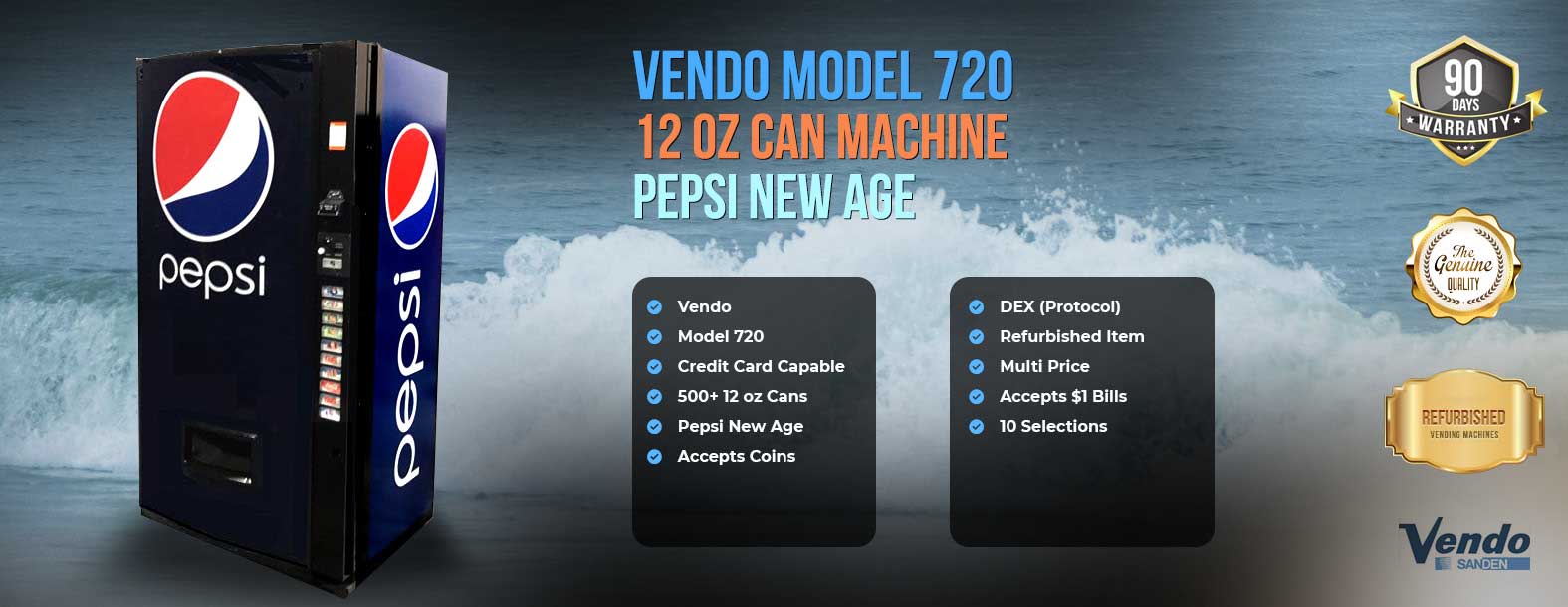 Model 720 - 12 oz Can Machine - Pepsi New Age Vendo